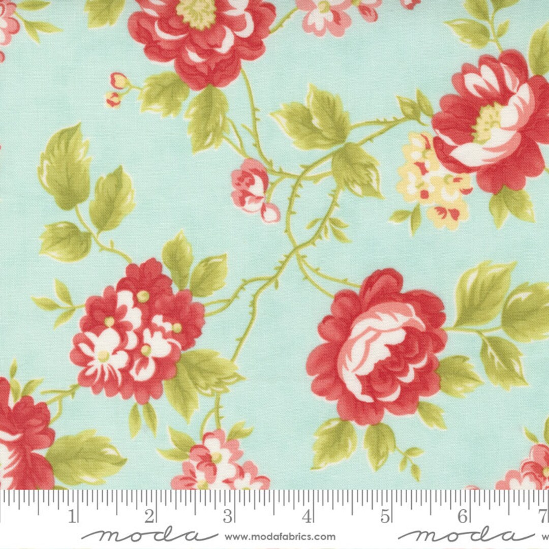 Moda "stitched" Fabric Designed by Fig Tree and Co. Sold by the 1/2 ...