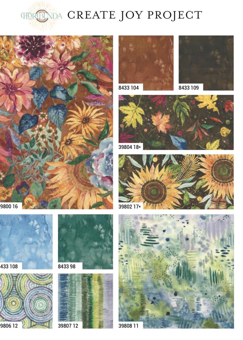 Moda "floribunda" Fabric Prussian Blue Designed by Create Joy Project ...