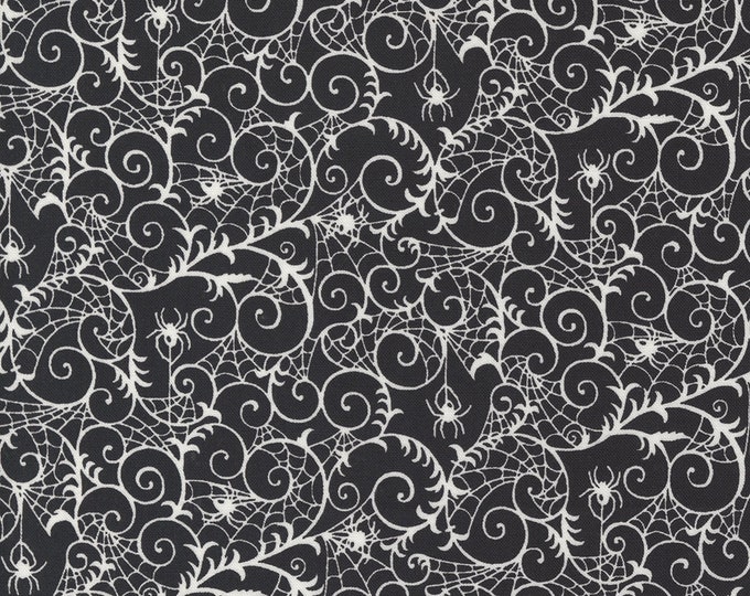 Moda ghostly Greetings Midnight Black Fabric by Deb Strain Sold by the ...
