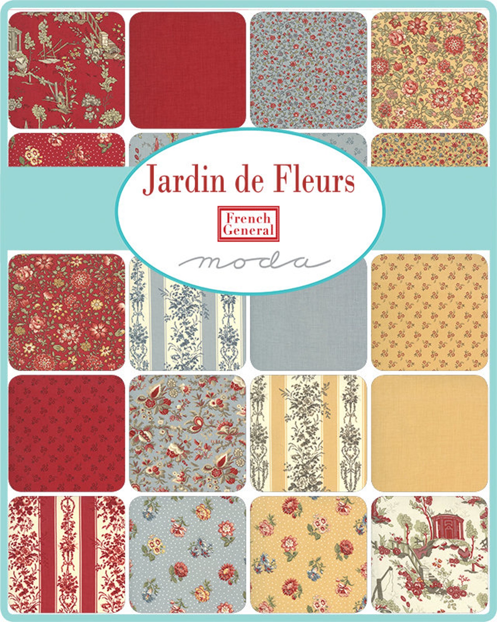 MODA jardin De Fleurs Mini Charm Pack by French - Etsy