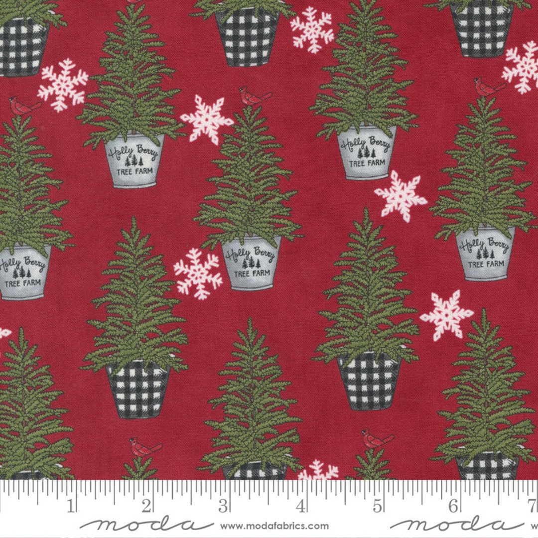 Moda "holly Berry Tree Farm" Fabric by Deb Strain Sold by the 1/2 Yard ...