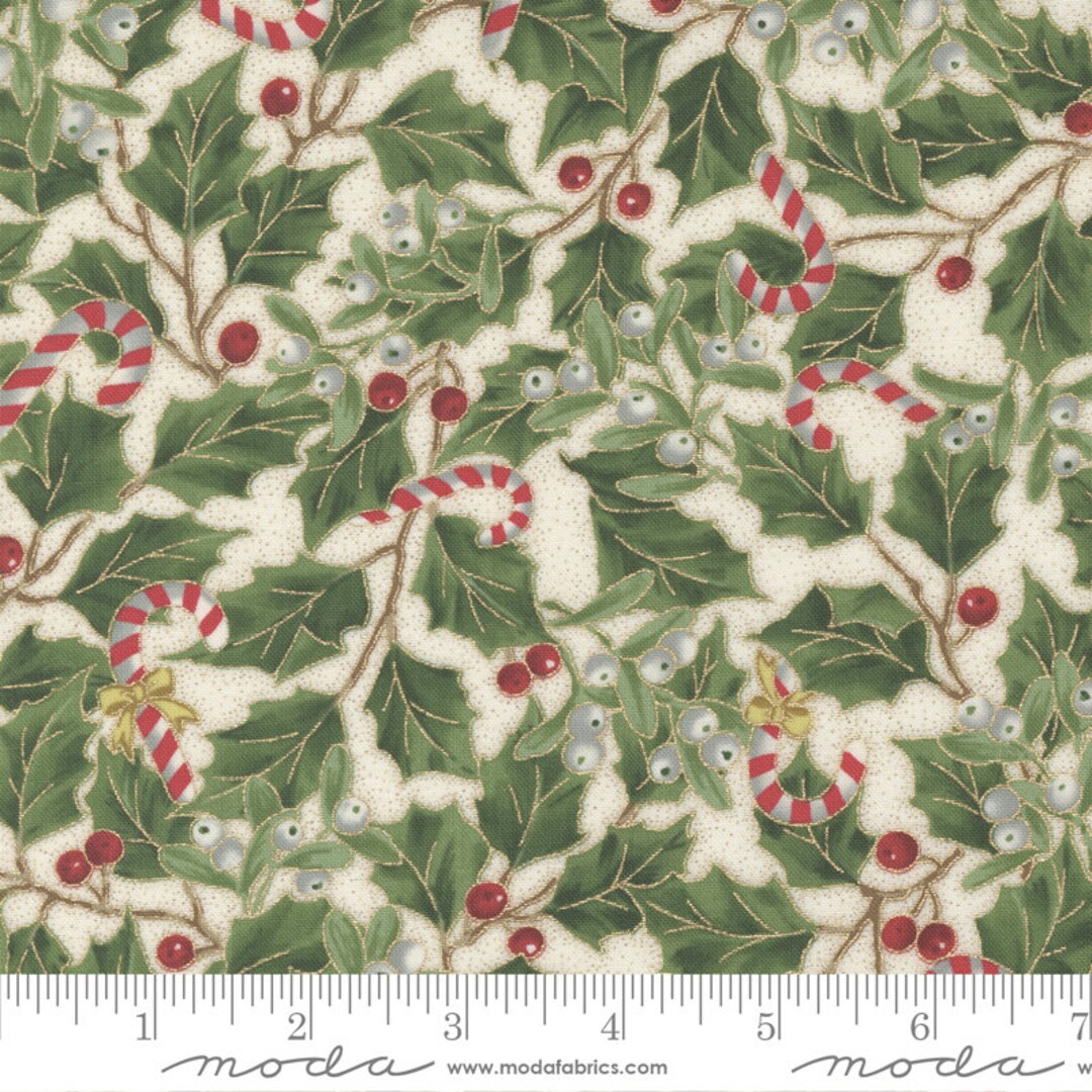 Moda merry Manor Metallic Fabric Designed Sold by the 1/2 Yard 33662 ...