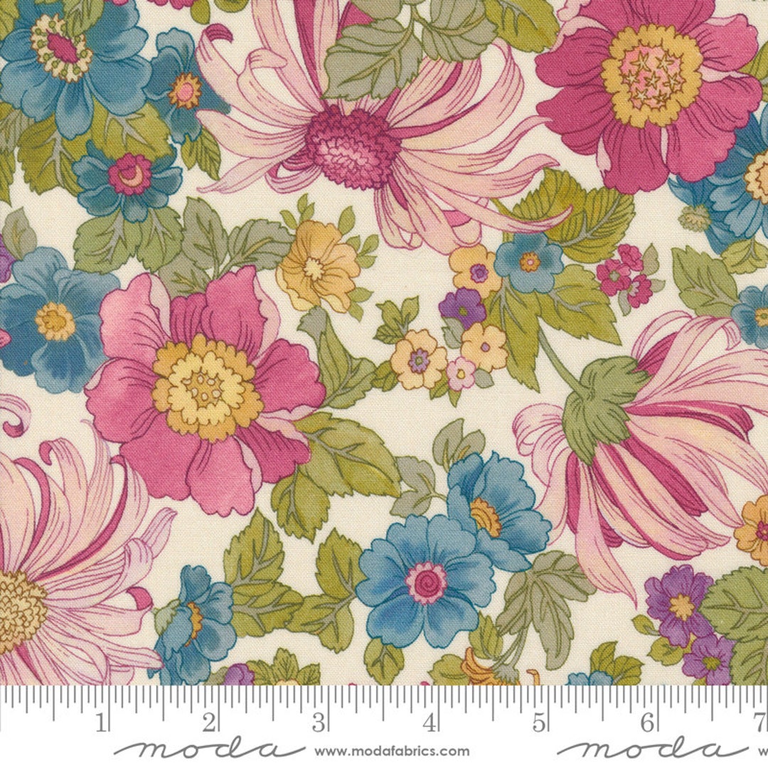 Moda "chelsea Garden" Porcelain Rose Fabric Sold by the Half Yard 33740 ...