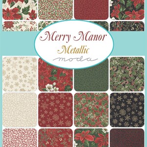 Moda merry Manor Metallic Fabric Designed Sold by the 1/2 Yard 33665 ...