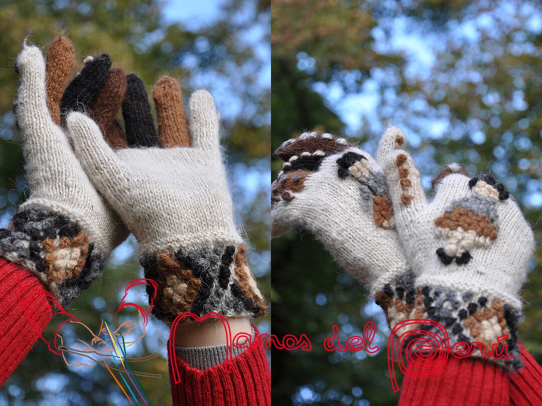 Peruvian Hand-knitted Gloves in Alpaca Wool Altiplano Gloves - Etsy