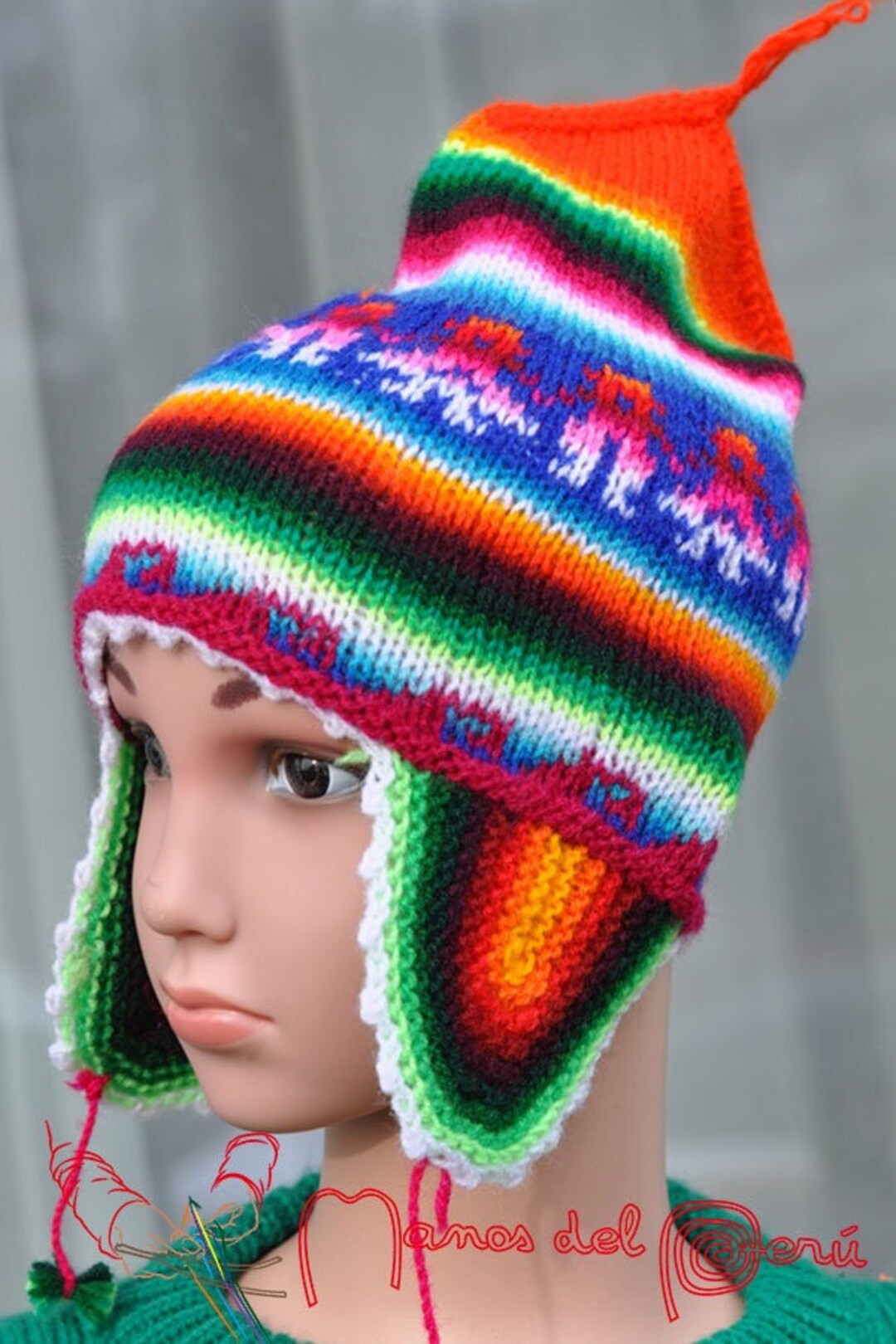 Genuine Peruvian Hat for Children, Chullo L'altiplano, Hand Knitted ...