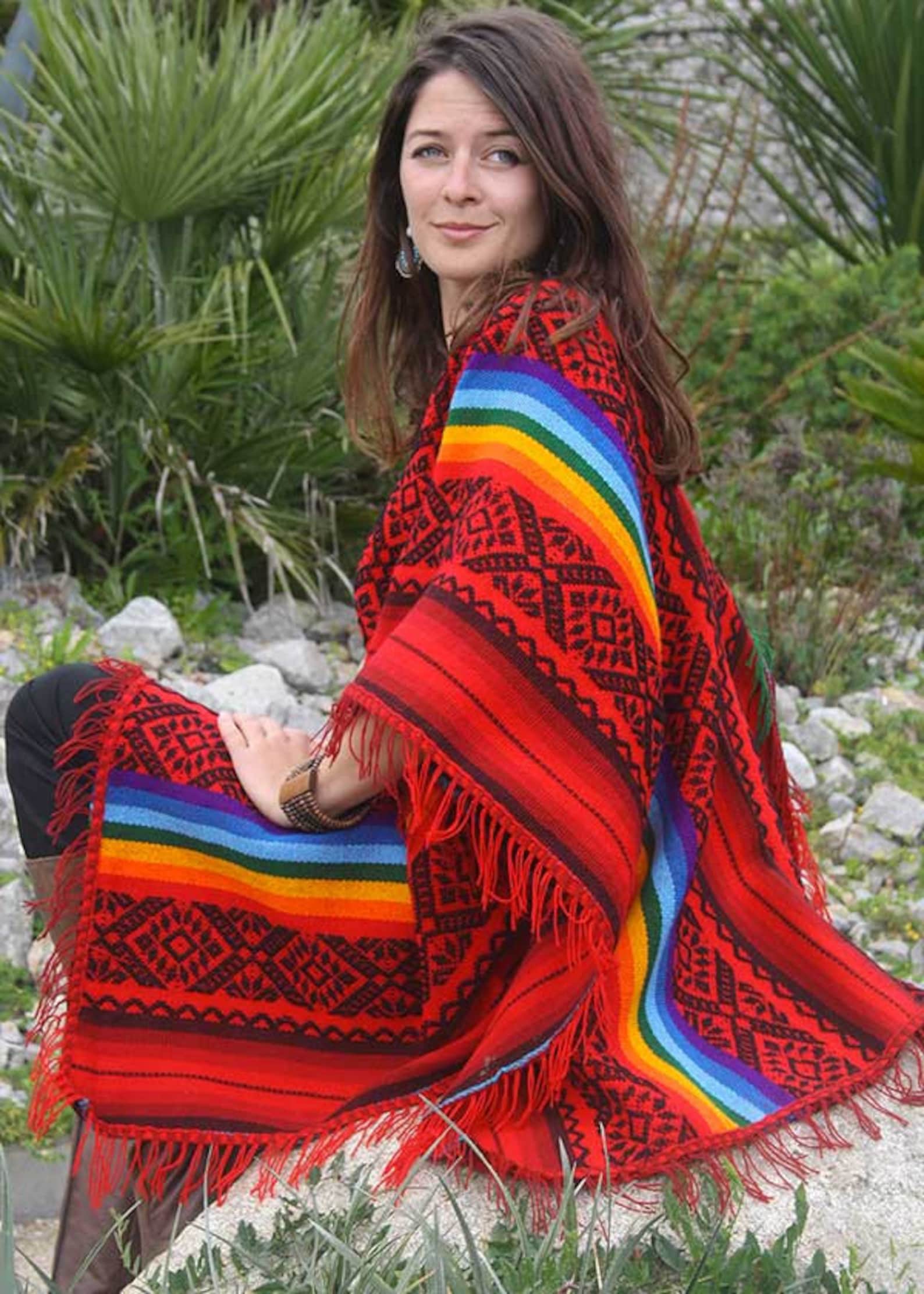 Peruaanse Poncho Wollen Poncho Peruaanse Poncho Inca poncho - Etsy ...