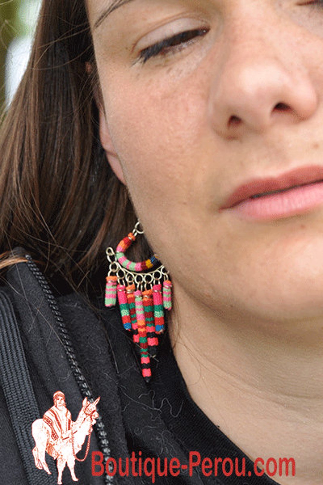 Pair of Peruvian Earrings, Quipu Pattern Earrings, Earrings Are Unique ...