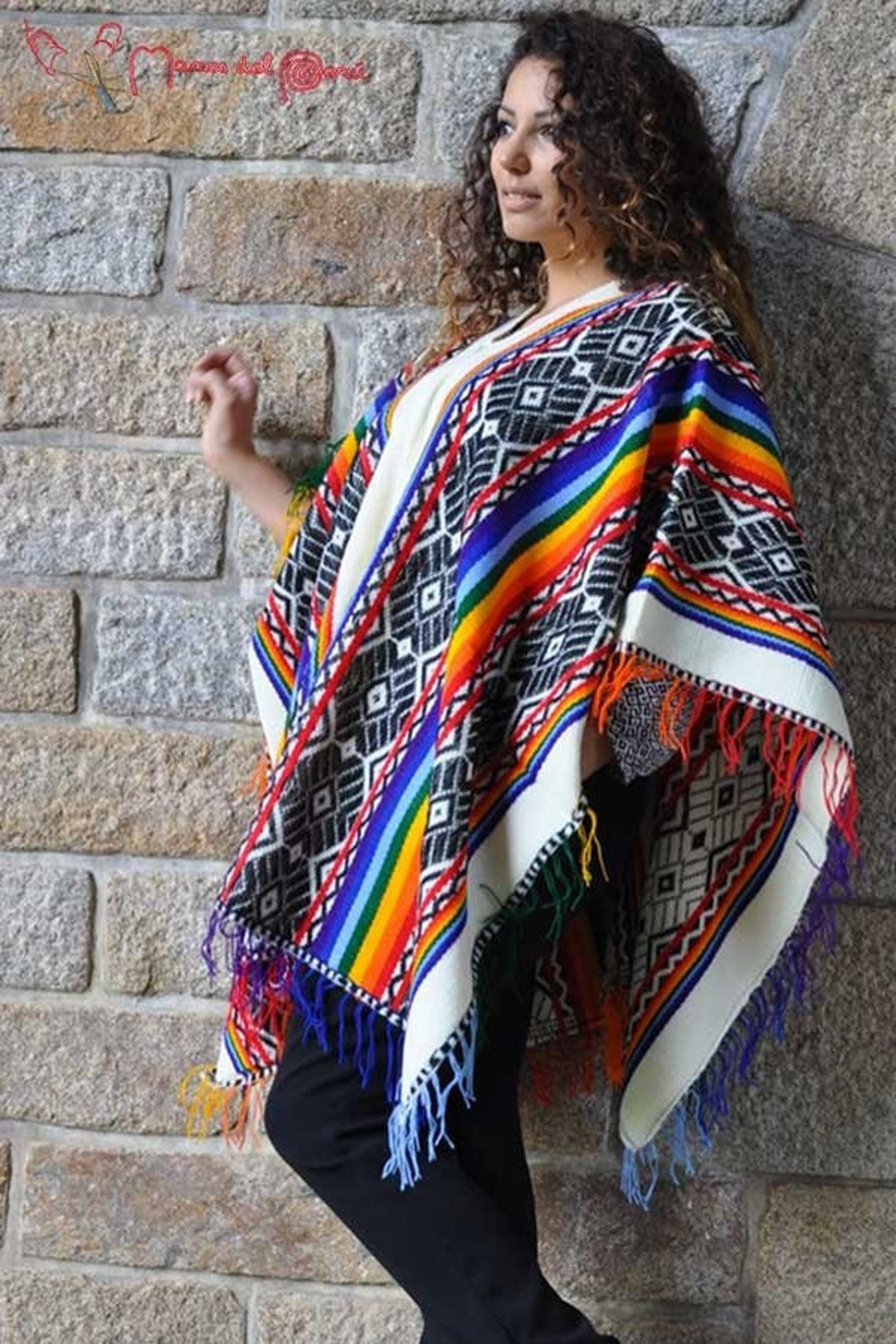 Peruvian Poncho, Wool Poncho, Peruvian Inca Poncho, Women's Poncho ...