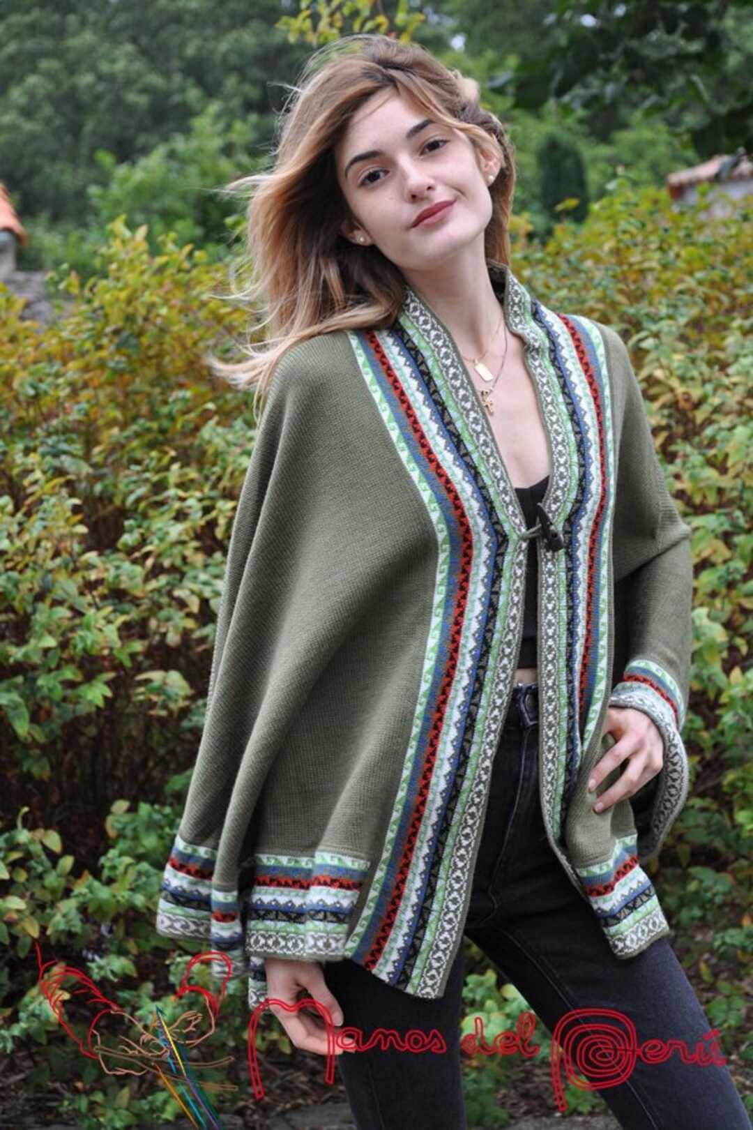 Ponchito, Small Poncho, Women's Poncho, Short Poncho, Knitted in Alpaca ...