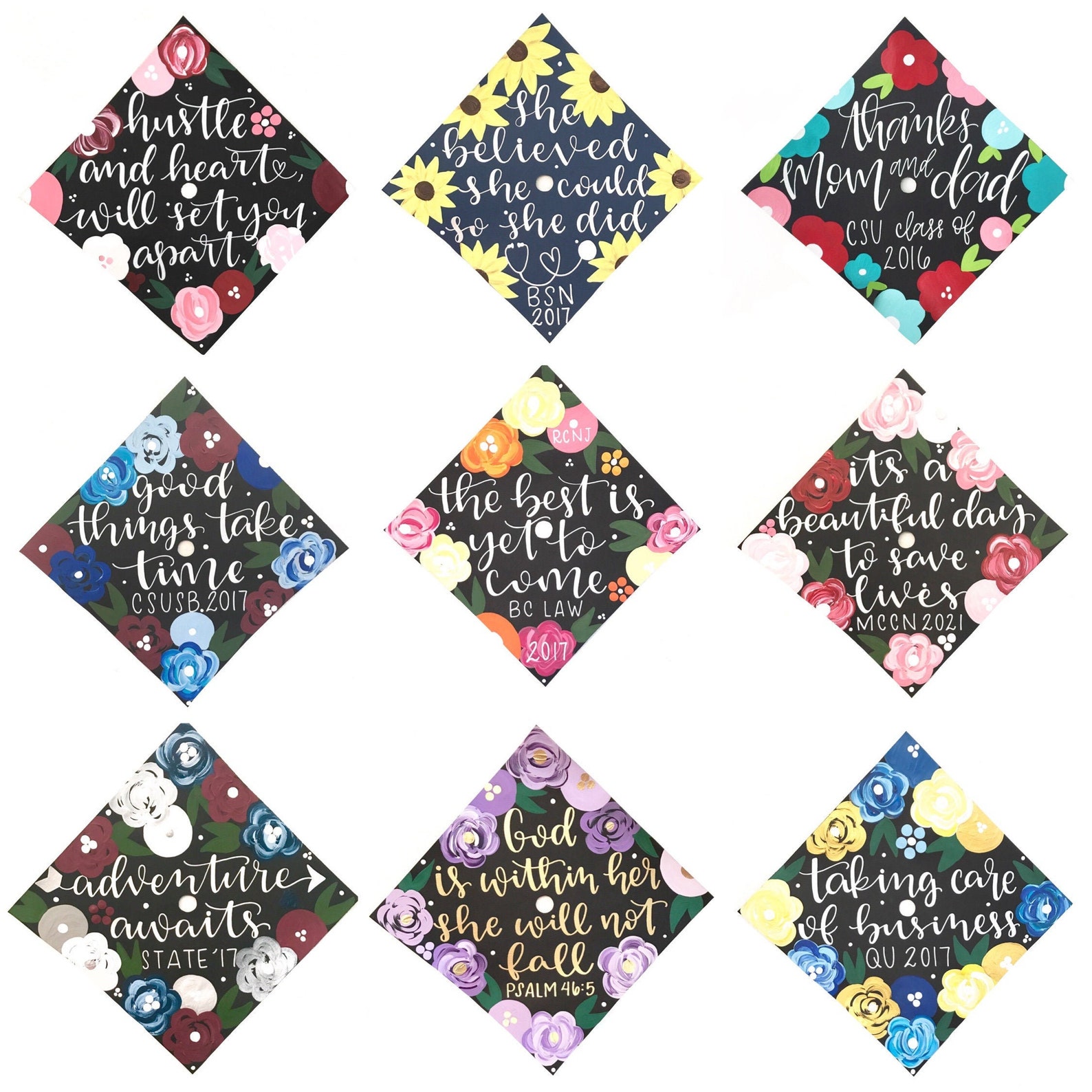 Custom Hand Painted/hand Lettered Graduation Cap Graduation | Etsy