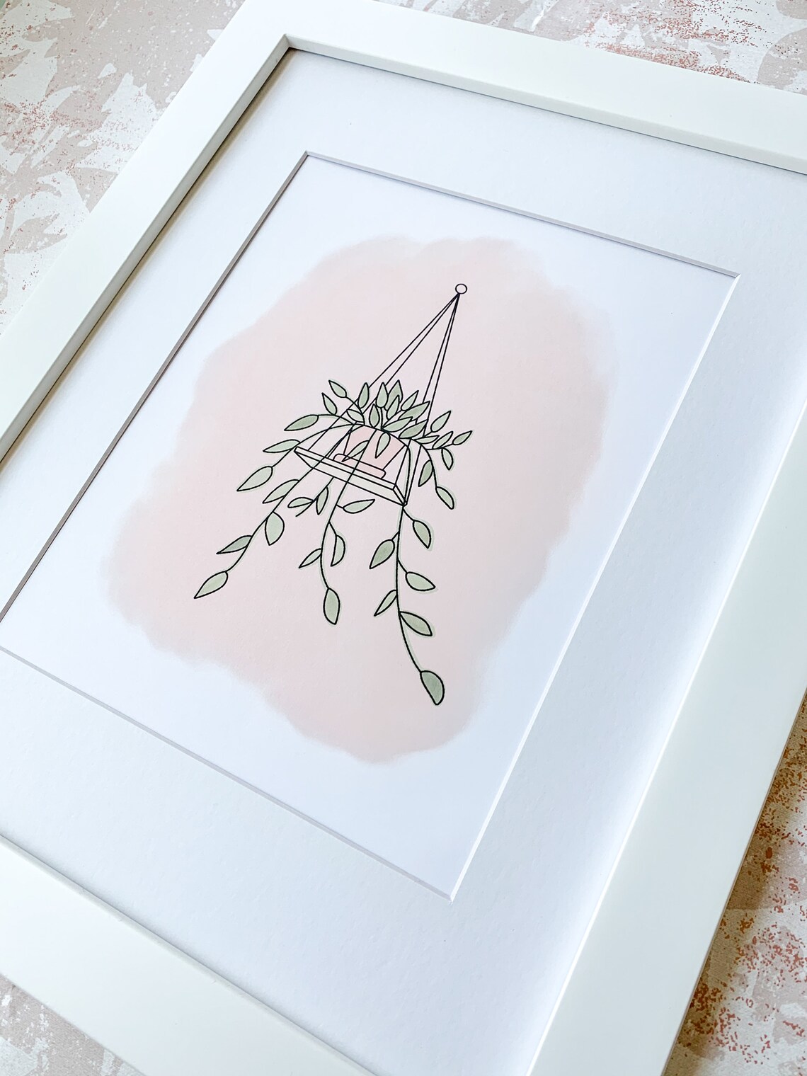 Hanging Pothos Plant. Boho Print. Watercolor Background. Wall - Etsy