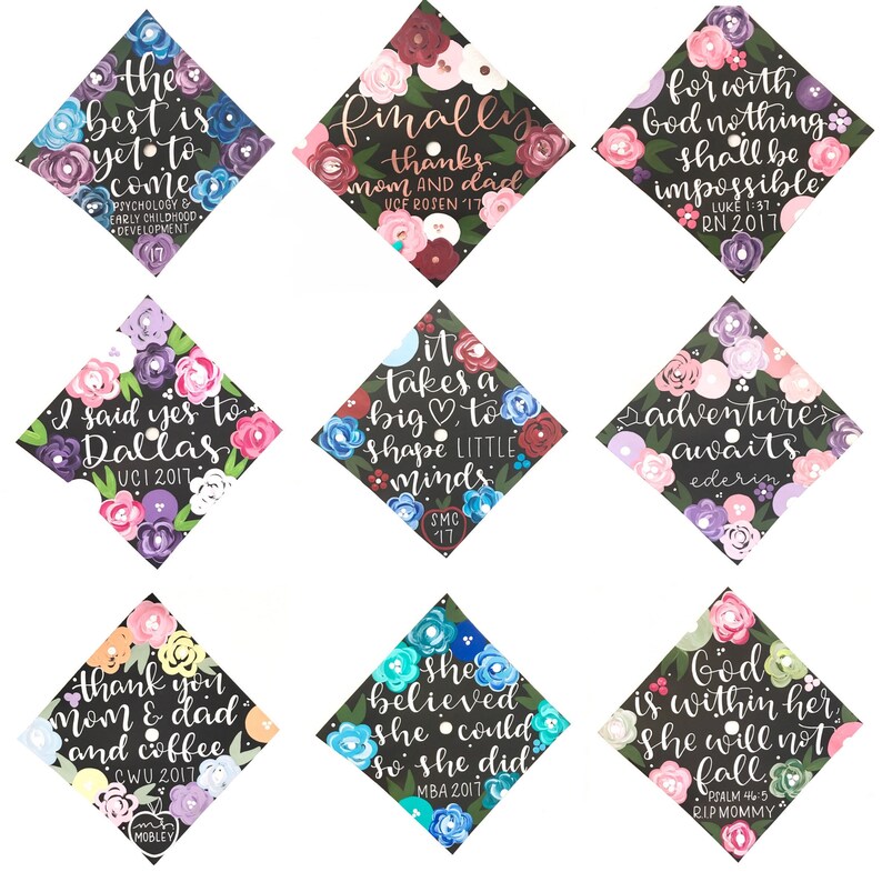 Custom Hand Painted/hand Lettered Graduation Cap Graduation | Etsy