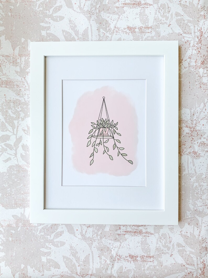 Hanging Pothos Plant. Boho Print. Watercolor Background. Wall - Etsy