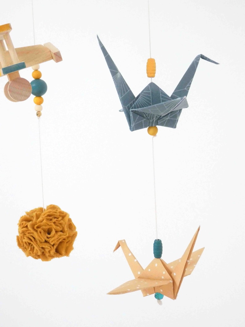 Origami Baby Mobile With Airplane, Vintage Style. - Etsy