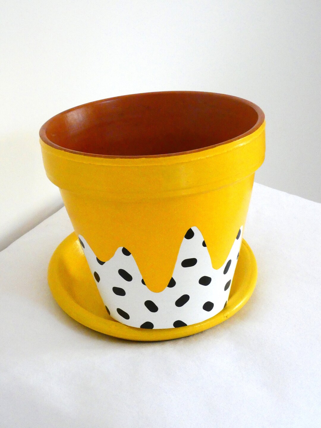 Hand-painted Sunny Yellow Terracotta Plant Pot - Etsy