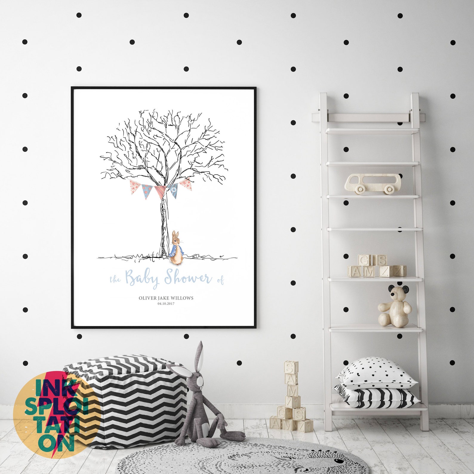 Peter Rabbit Fingerprint Tree Print Beatrix Potter Print Peter Rabbit ...