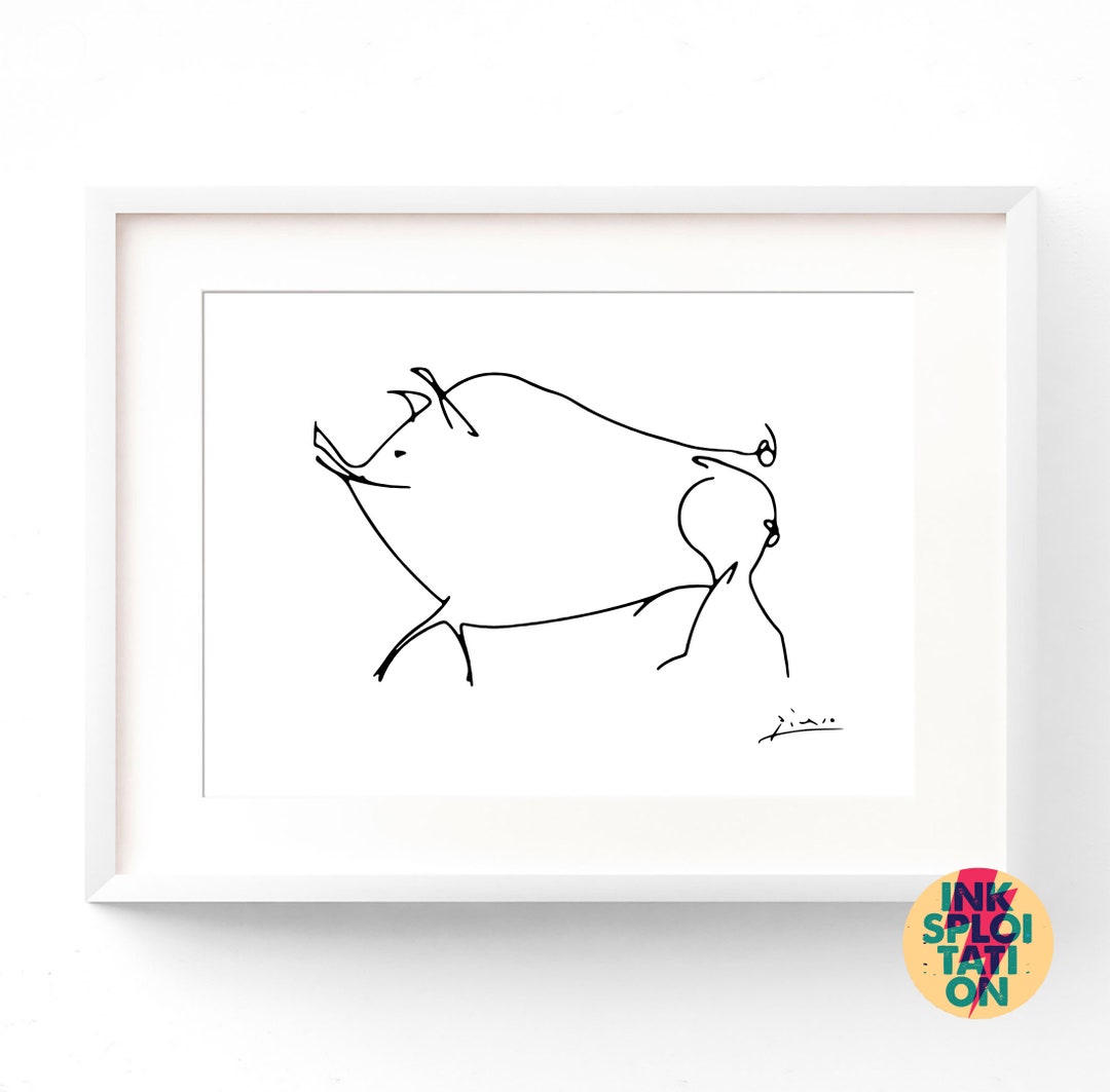 Pablo Picasso the Pig Print Minimalist Picasso Print Giclee Poster Wall ...
