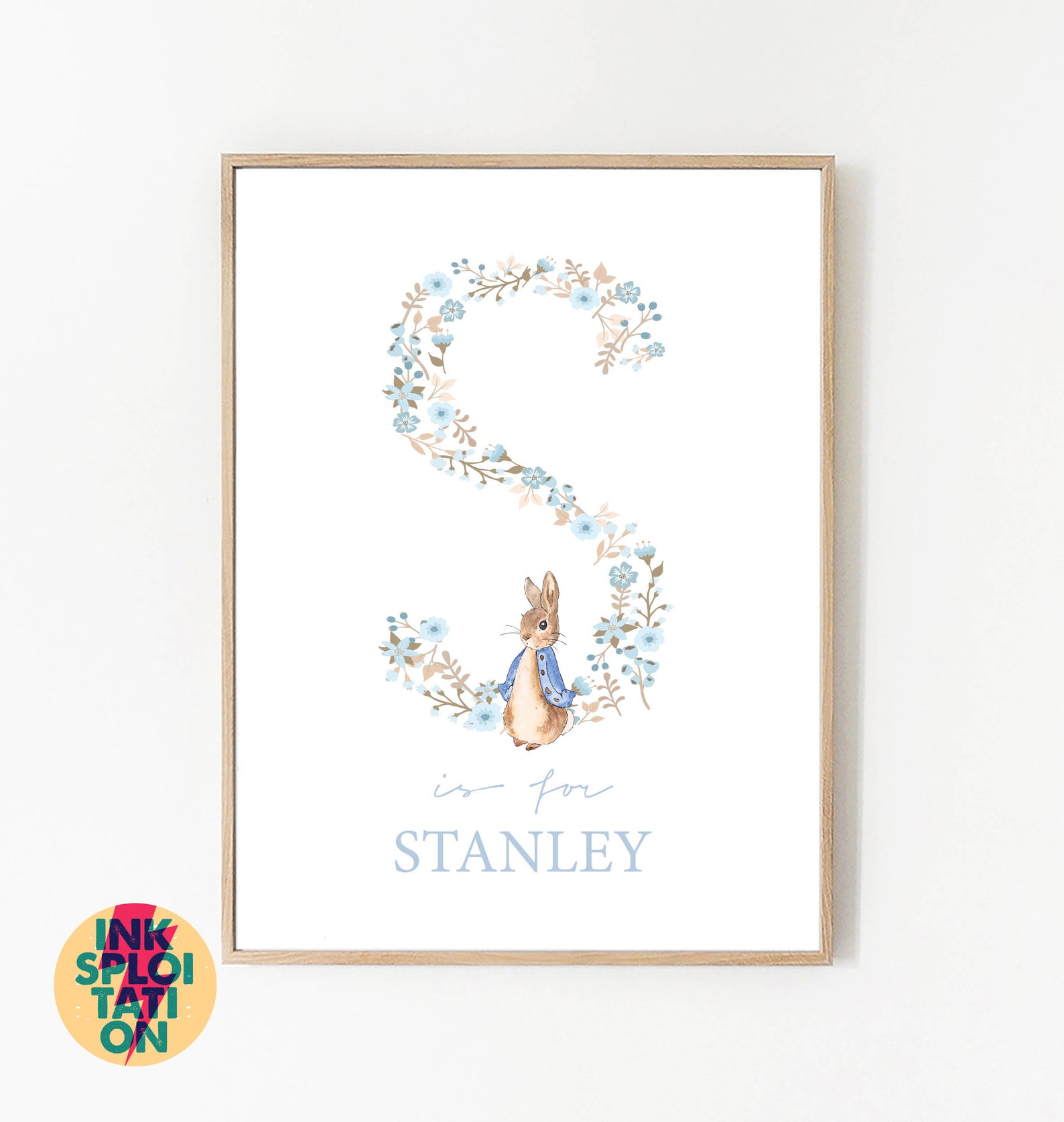 Personalised Peter Rabbit Floral Print Set Beatrix Potter | Etsy