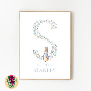 Personalised Peter Rabbit Floral Print Set Beatrix Potter Print Peter ...