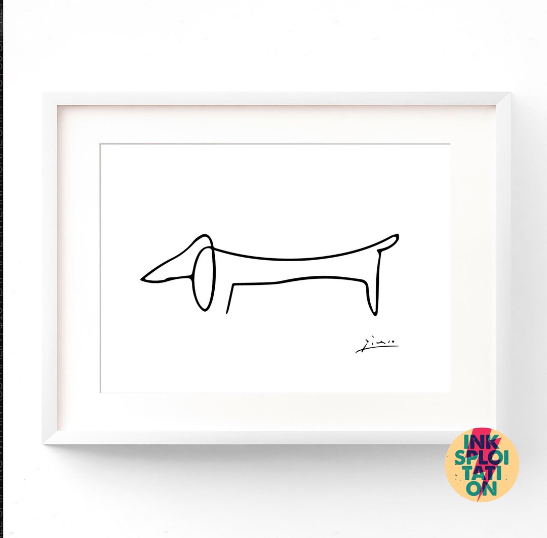 Pablo Picasso Sausage Dog Print Minimalist Picasso Print Giclee Poster ...