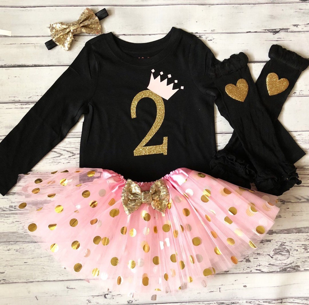 Princess 2nd Birthday Shirt 2nd Birthday Black and Gold Outfit Princess ...