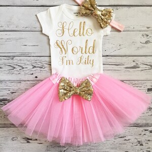 Hello World Baby Outfit Hello World Newborn Outfit Unique Baby Shower ...