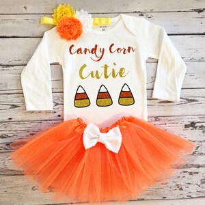 Candy Corn Cutie 1st Halloween Outfit Baby Girl Halloween Outfit Baby Girl Halloween Costume ...