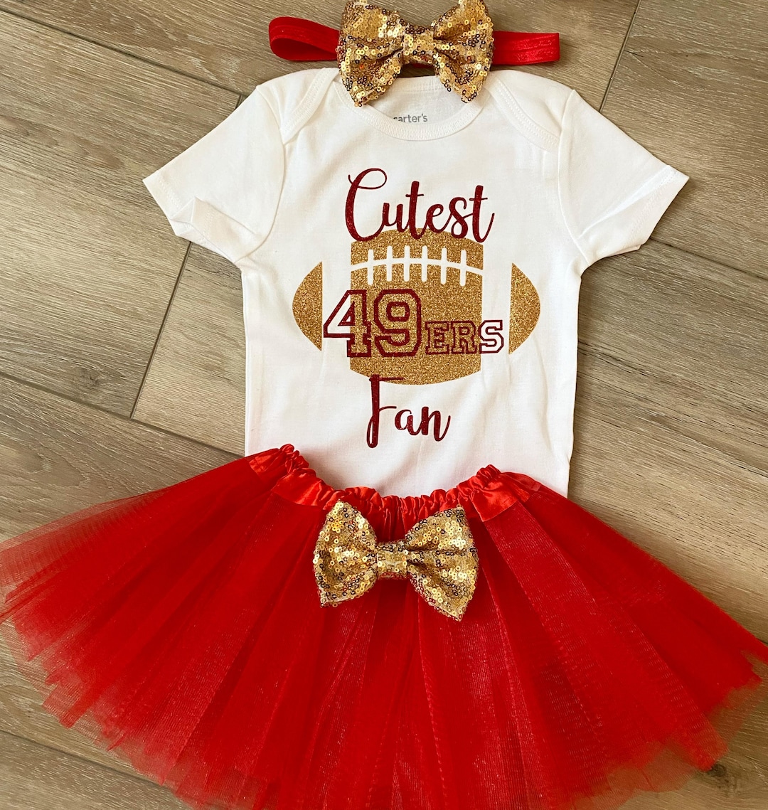 Baby Girl Niners Football Outfit Girl 49ers Outfit San Francisco 49ers ...