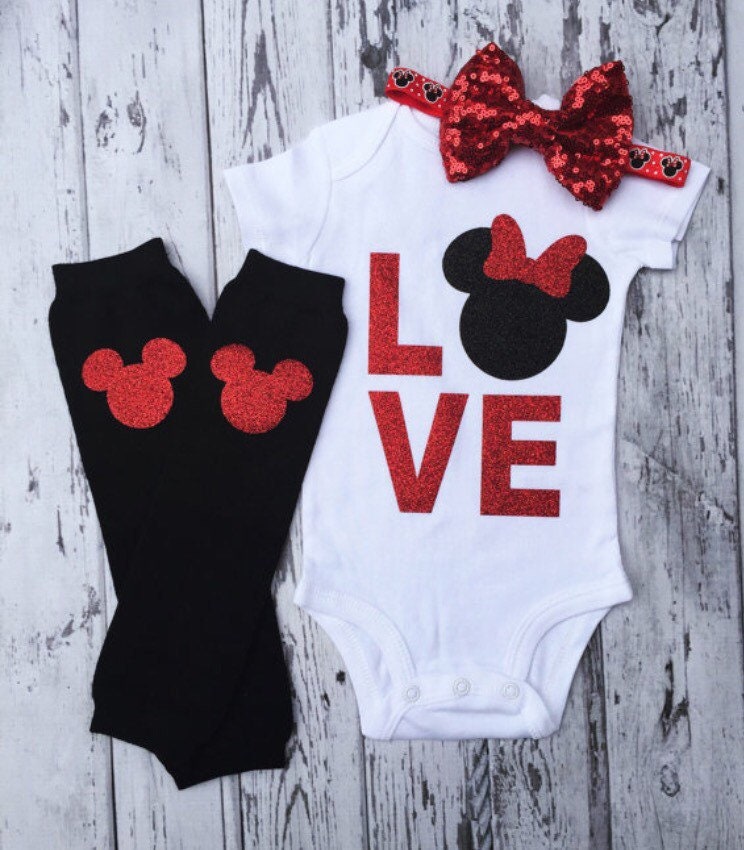 Love Minnie Bodysuit Minnie Mouse Bodysuit and Legwarmers - Etsy Australia