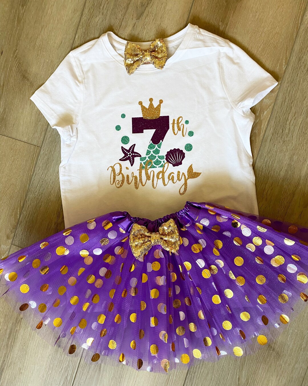 Girls 7th Birthday Mermaid Outfit Little Mermaid Shirt 7th Mermaid ...
