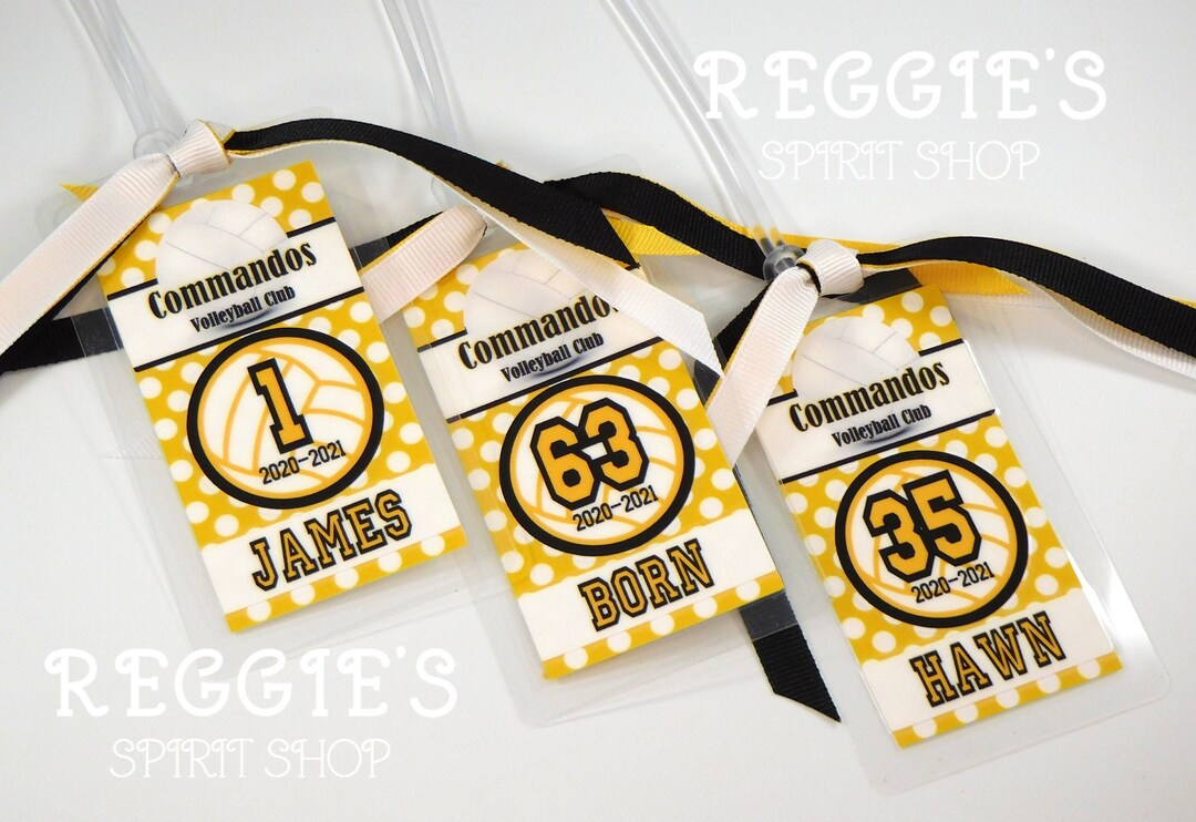 Personalized Volleyball Bag Tags, Personalized Sports Bag Tags ...