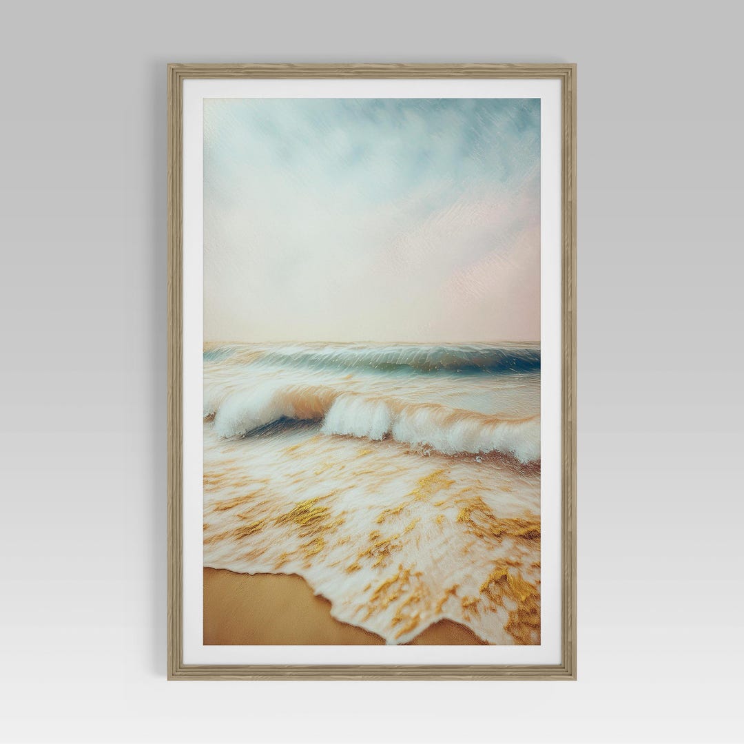 Coastal Beach Wave Art Print, Ocean Wall Art Print, Serene Seascape ...