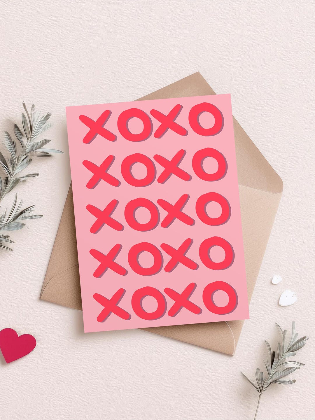 Printable Valentine's Day XOXO Card, 5x7 Inch Minimal Love Card ...