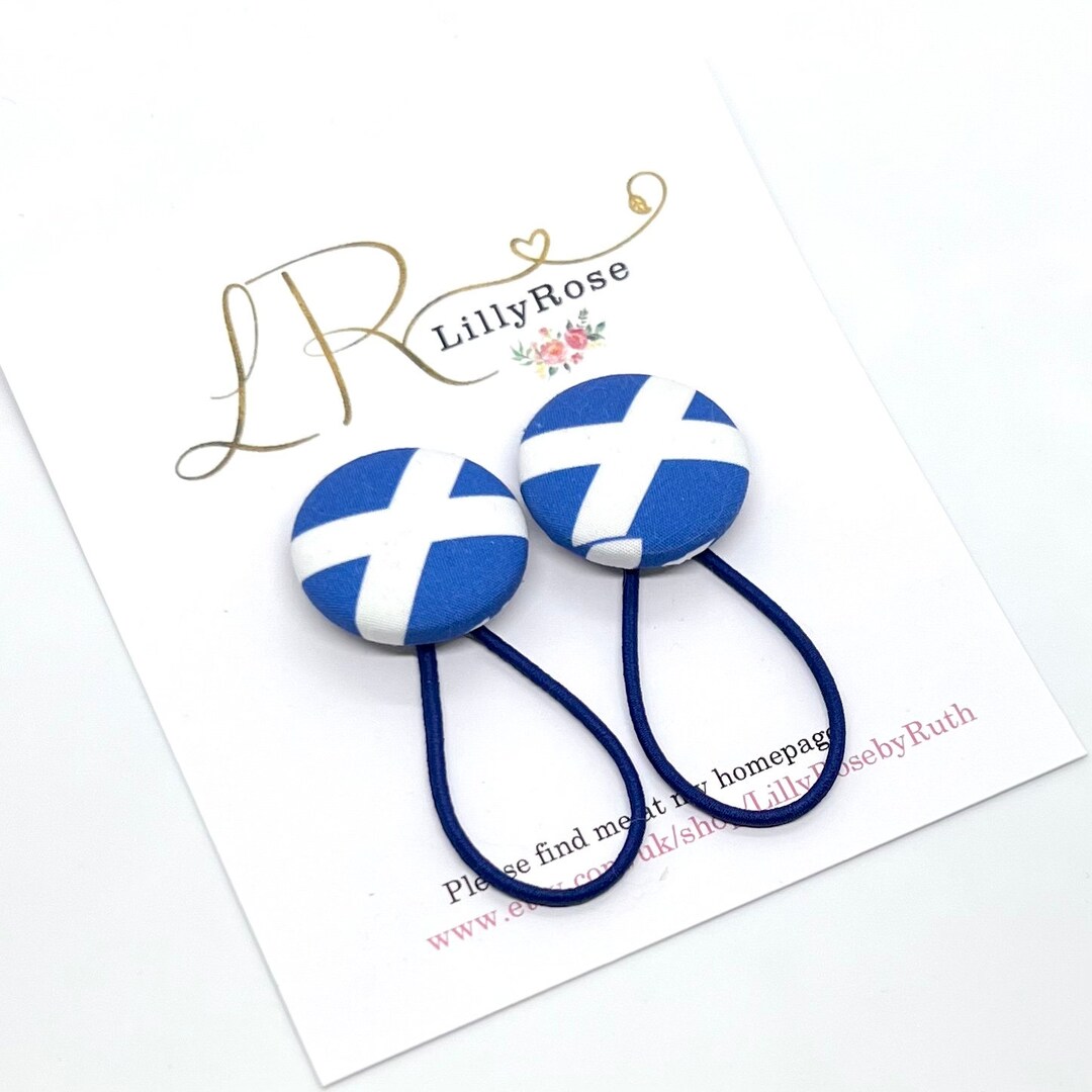 Scottish Button Hair Bobbles, Scotland, Hair Ties, Burns, - Etsy