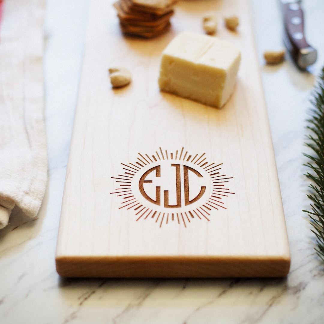 Personalized Cheese Board Monogram Engraved Custom Engraving ...
