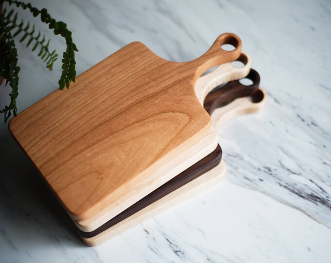 Wood Cutting Board, Random Layout, Walnut, Cherry & Ambrosia Maple Wood ...