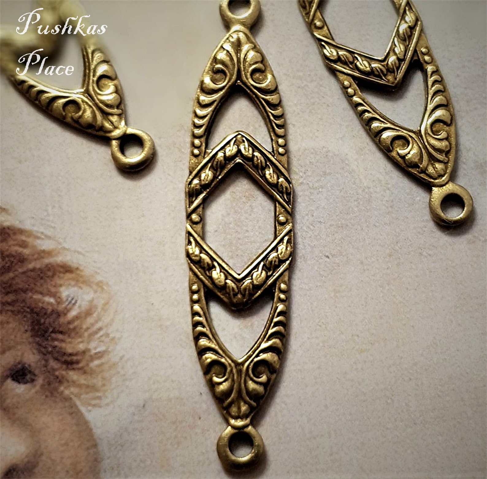 4 Vintage Look 28 X 11 Mm Very Fancy Connectors Will Make a - Etsy ...