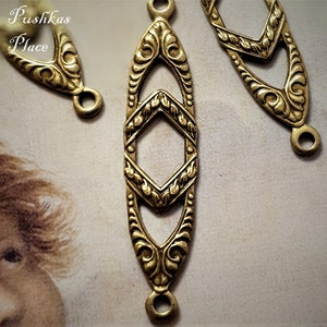 4 Vintage Look 28 X 11 Mm Very Fancy Connectors Will Make a Beautiful ...