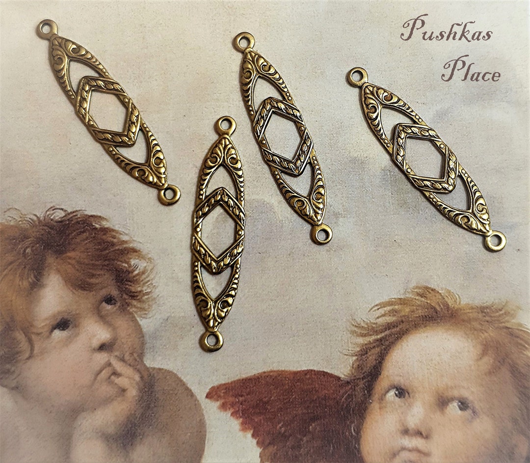 4 Vintage Look 28 X 11 Mm Very Fancy Connectors Will Make a Beautiful ...