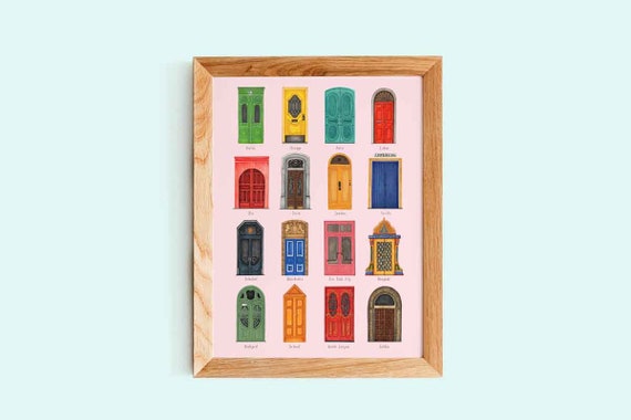 Colorful Doors Print Doors Poster Doors Illustrations | Etsy