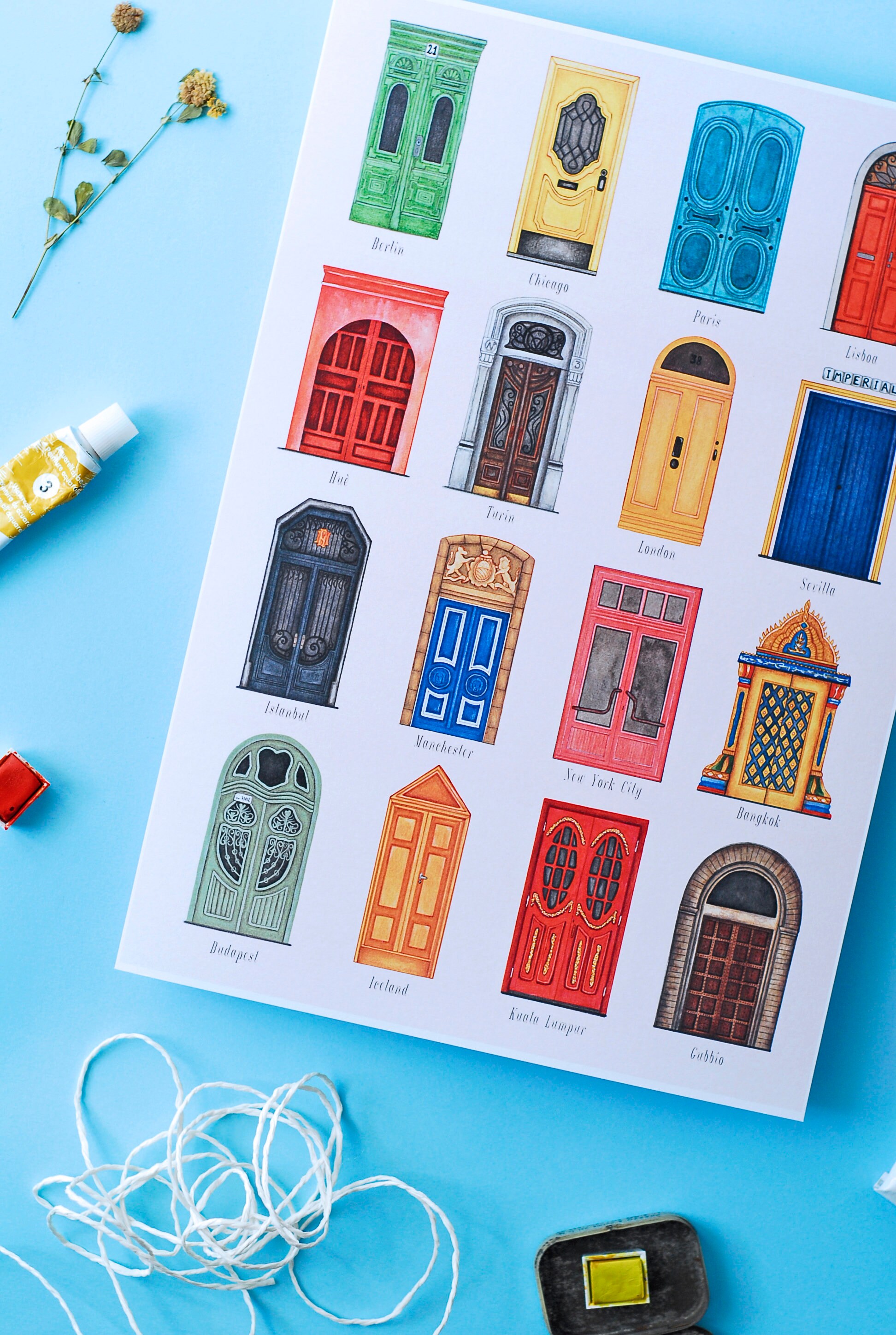 Colorful Doors Print Doors Poster Doors Illustrations | Etsy