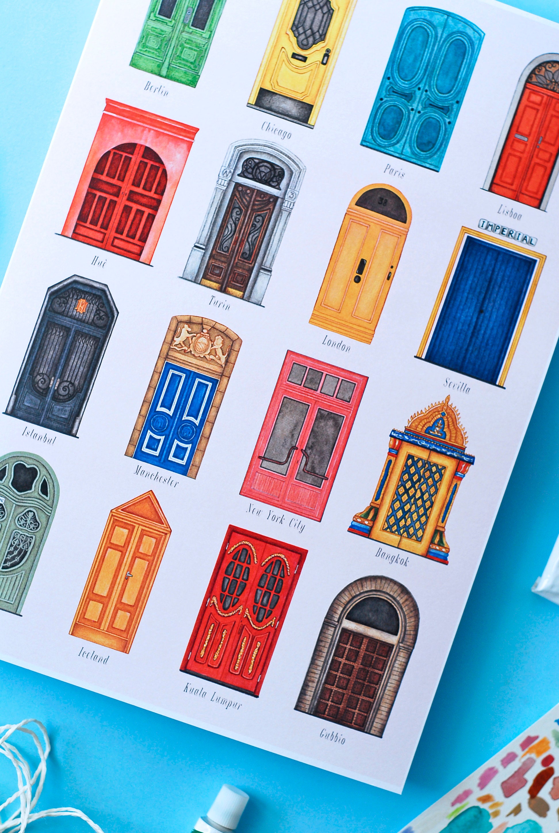 Colorful Doors Print Doors Poster Doors Illustrations | Etsy