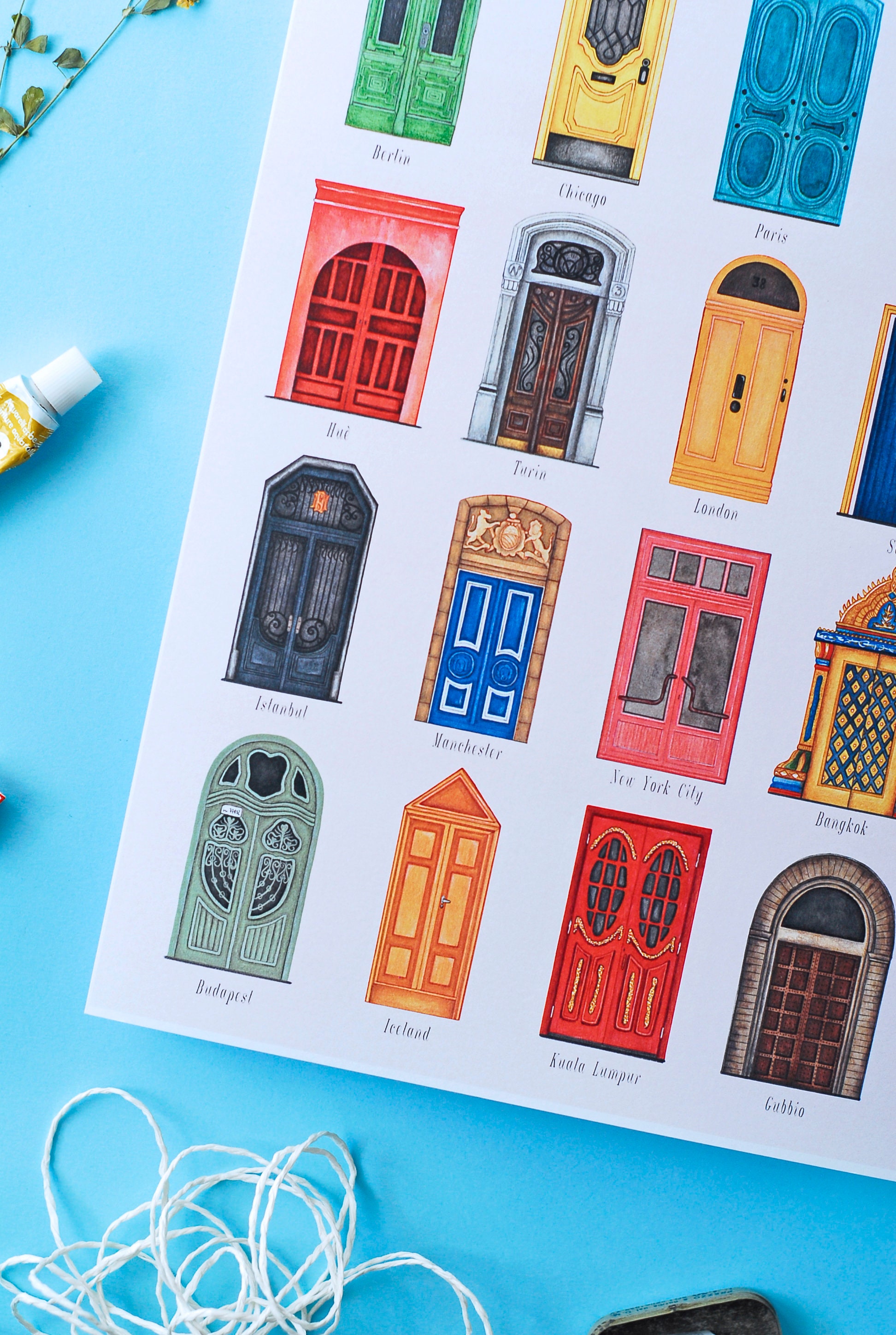 Colorful Doors Print Doors Poster Doors Illustrations | Etsy