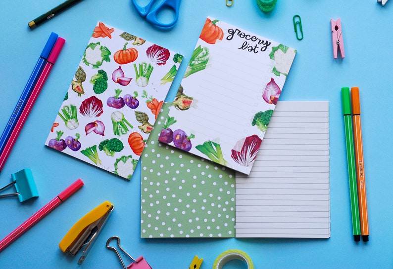 SET Block notes lista della spesa Quaderno Illustrazione | Etsy