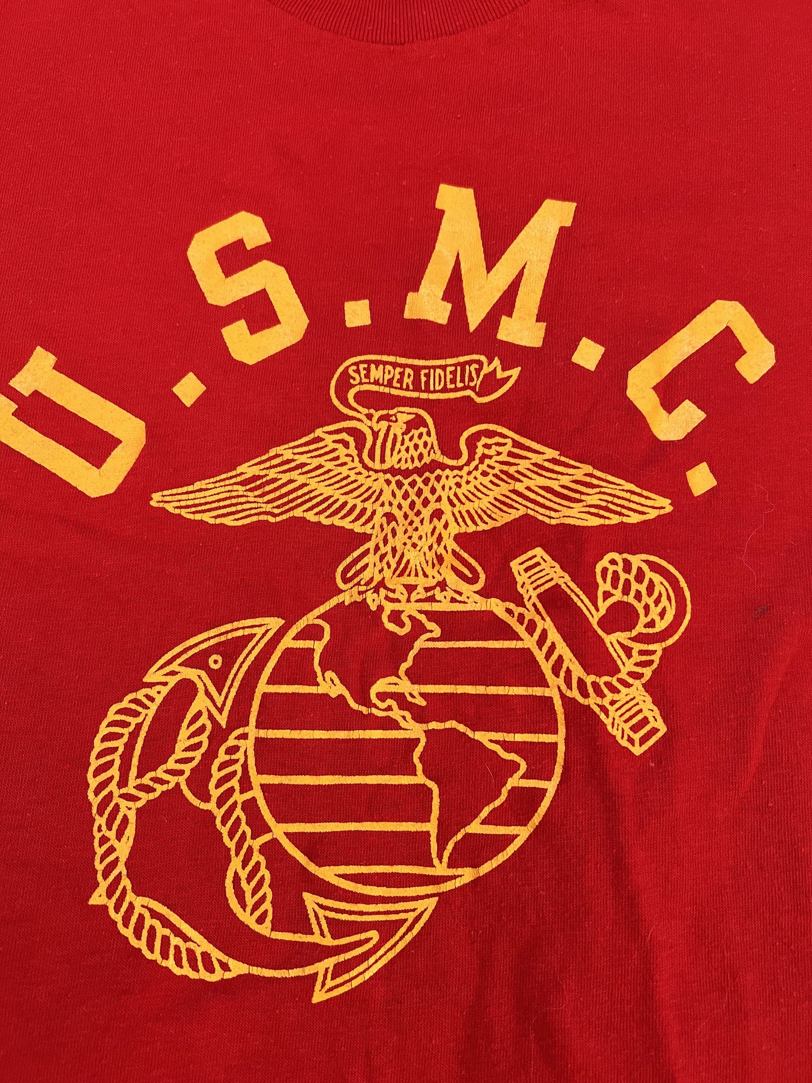 Vintage 70s Marines T Shirt Red Paper Thin USMC Velva Sheen - Etsy