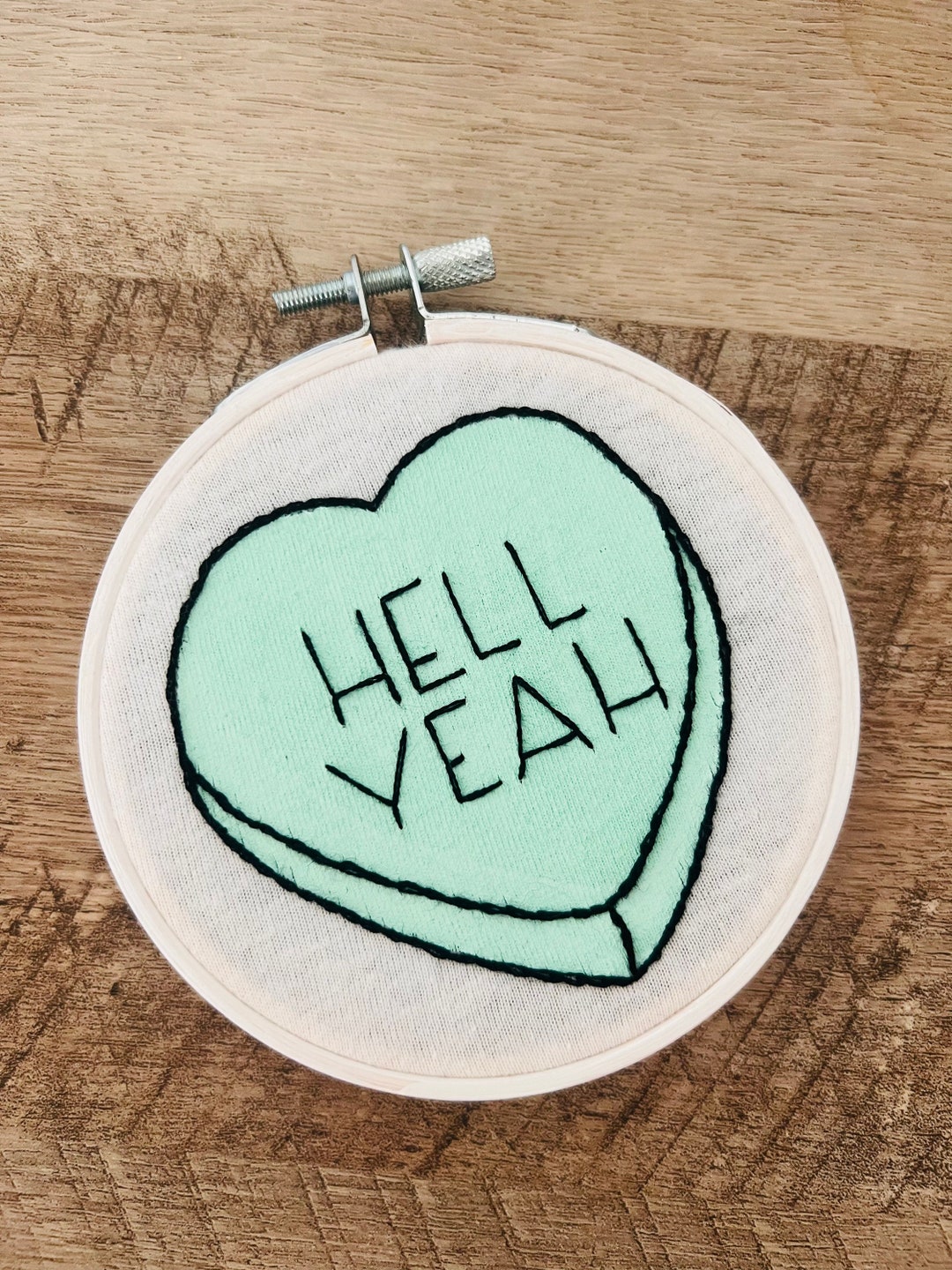 Hell Yeah Funny Conversation Heart Valentine Gift Hand Painted ...