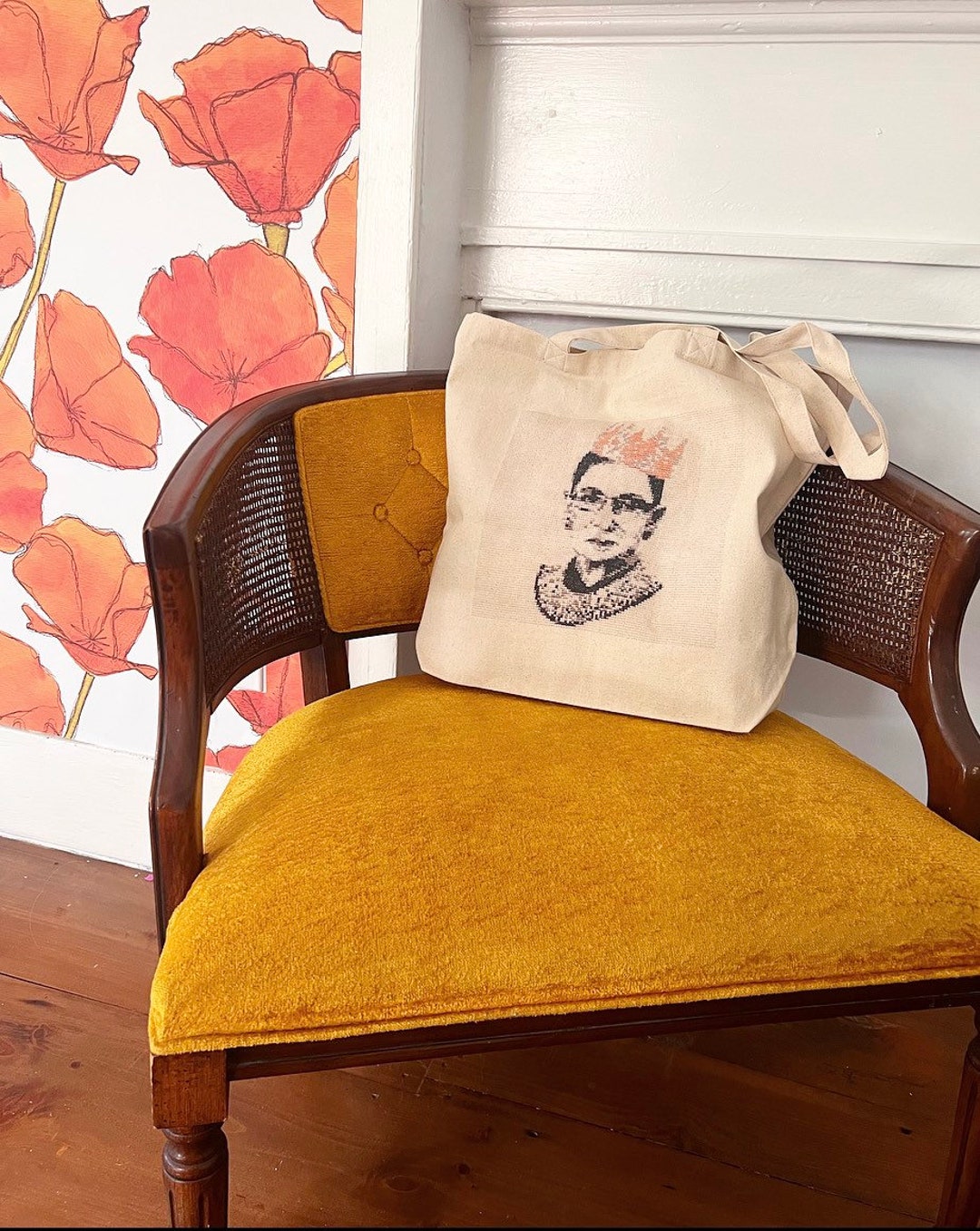 RBG Crown Portrait / Embroidery Art Printed Bag / Notorious RBG ...