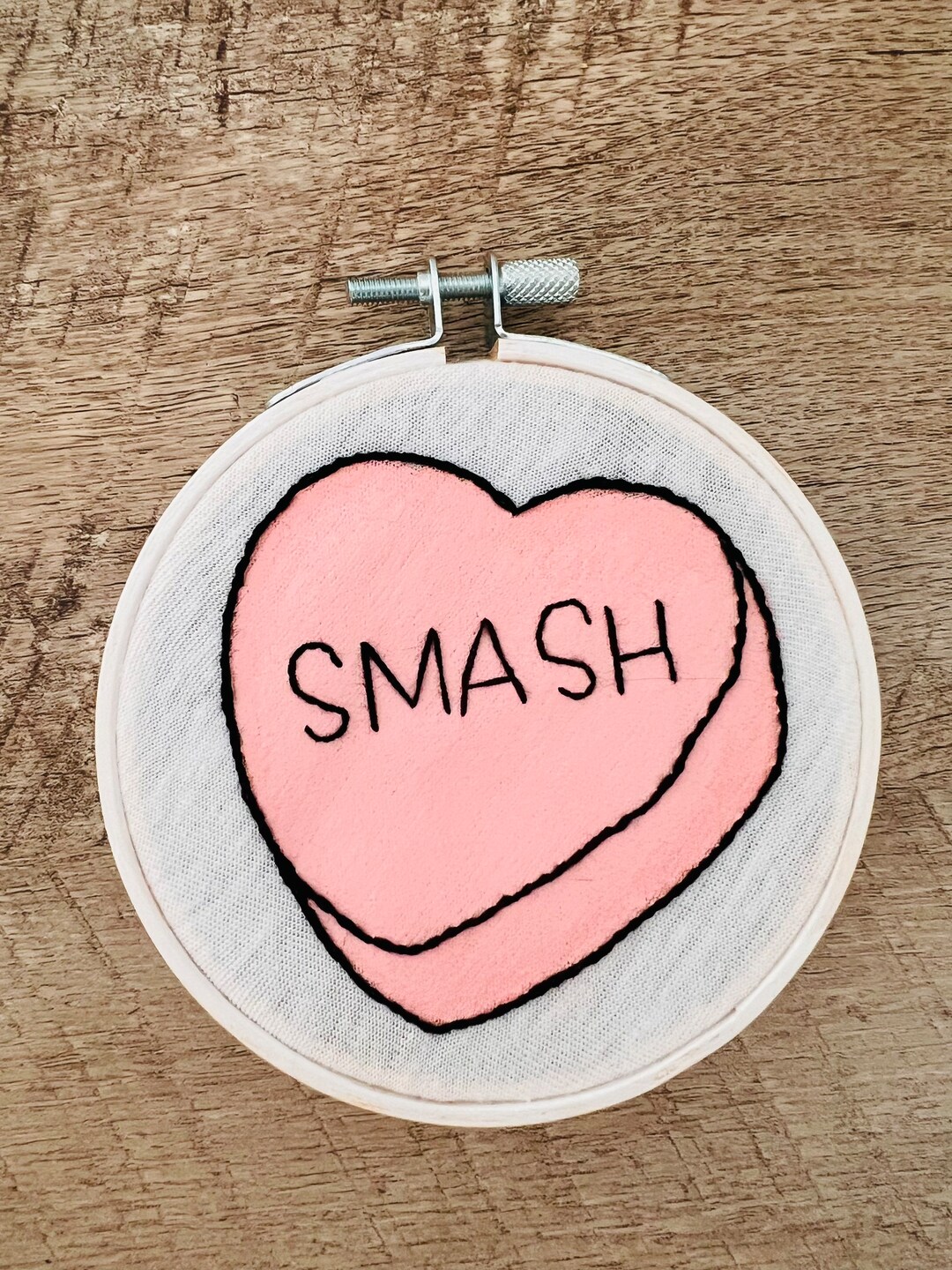 Smash Funny Conversation Heart Valentine Gift Hand Painted Embroidery ...