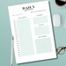 Printable Daily Planner, PDF A4, US Letter, A5 Sizes, Minimal Teal Blue ...
